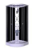 China Steam Massage with Electronic computer panel Circle Quadrant Shower Cabin with white acrylic tray and roof for sale