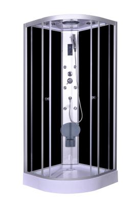 China Steam Massage with Electronic computer panel Circle Quadrant Shower Cabin with white acrylic tray and roof for sale