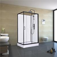 China Square Bathroom Shower Cabins White Acrylic ABS Tray Black Painted for sale