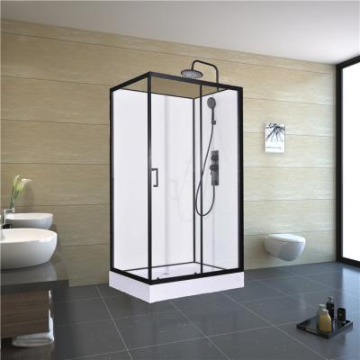 China Square Bathroom Shower Cabins White Acrylic ABS Tray Black Painted for sale