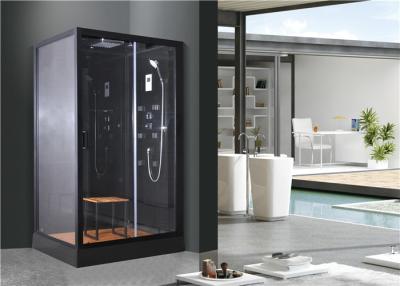 China Bathroom Shower Cabins , Quadrant Shower Units 1100 X 800 X 2250 mm BLack aluminium for sale