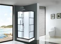 China Bathroom Shower Cabins , Quadrant Shower Units 1100 X 800 X 2250 mm  black aluminium for sale