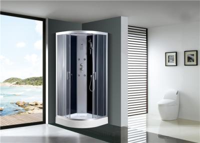 China Steam Massage with Electronic computer panel Circle Quadrant Shower Cabin with white acrylic tray and roof for sale