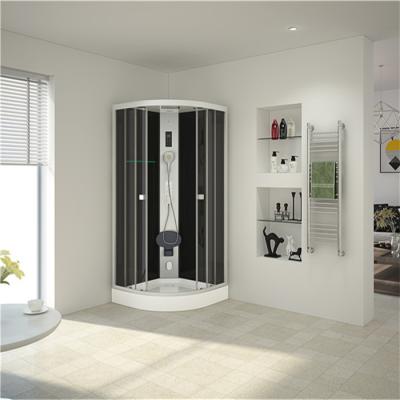 China With Electronic computer panel Circle Quadrant Shower Cabin with white acrylic tray and roof for sale