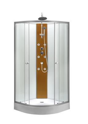 China Circle Quadrant Shower Cabin with white acrylic tray and roof for sale