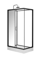 China Square Bathroom Shower Cabins black Acrylic ABS Tray black Painted 120*80*225cm for sale