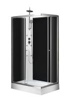 China Square Bathroom Shower Cabins black Acrylic ABS Trays  chrome  Painted 120*80*225cm for sale