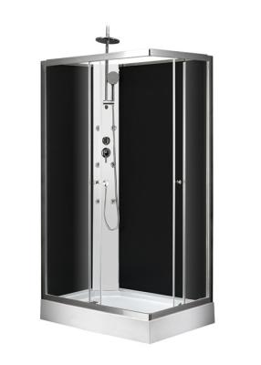 China Square Bathroom Shower Cabins black Acrylic ABS Trays  chrome  Painted 120*80*225cm for sale