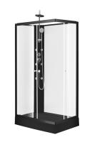 China Square Bathroom Shower Cabins black Acrylic ABS Trays black  Painted 120*80*225cm for sale