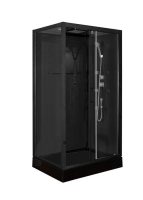 China Square Bathroom Shower Cabins black Acrylic ABS Trays black  Painted 120*80*225cm for sale