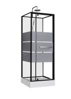 China Fashion Pivot Door， Corner Shower Stalls , Square Shower Cabin with white acrylic tray for sale
