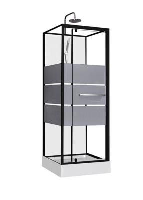 China Fashion Pivot Door， Corner Shower Stalls , Square Shower Cabin with white acrylic tray for sale