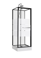 China Fashion Pivot Door， Corner Shower Stalls , Square Shower Cabin with white acrylic tray for sale