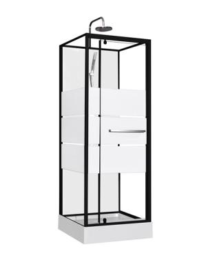 China Fashion Pivot Door， Corner Shower Stalls , Square Shower Cabin with white acrylic tray for sale
