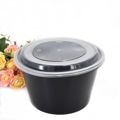China Transparent Microwavable Plastic Bowl Food Grade Microwavable To Go PP Plastic Disposable Soup Bowls With Lids for sale