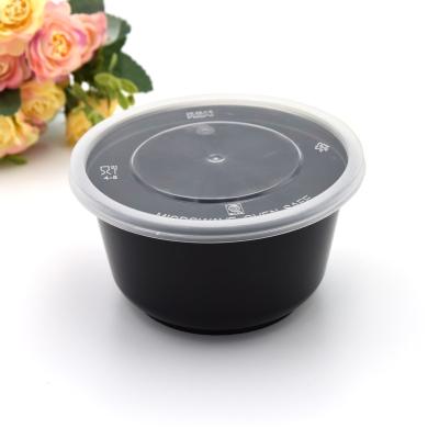 China Microwavable Noodle Salad Soup Rice Fruit Mixing Dining Set Take Out Togo Food Grade PP Disposable Plastic Bowl With Clear Lid for sale