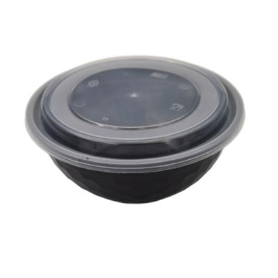 China Microwavable Noodle Salad Soup Rice Fruit Mixing Dining Togo Food Grade PP Disposable Plastic Bowl Set With Lid for sale
