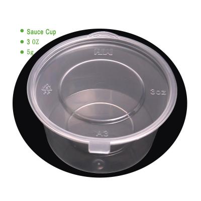 China Eco - Friendly Disposable 3 Ounce PP Plastic Sauce Cup With Lid for sale