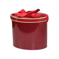 China Geometric Patterns Oval Shaped Cardboard Paper Box With Gold Rim for sale