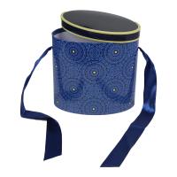 China Ribbon Decoration Golden Edge Rigid Packaging Box With Lid for sale