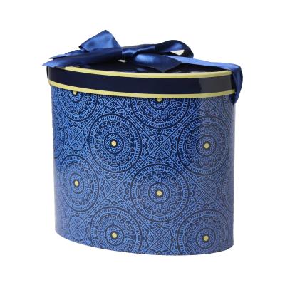 China Ribbon Decoration Golden Edge Rigid Packaging Box With Lid for sale