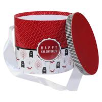 China Happy Valentine'S Two Piece Lid Off Rigid Paper Gift Box With Ribbon for sale