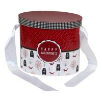 China Happy Valentine'S Two Piece Lid Off Rigid Paper Gift Box With Ribbon for sale