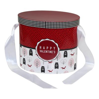 China Happy Valentine'S Two Piece Lid Off Rigid Paper Gift Box With Ribbon for sale