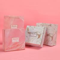 China Custom Logo Marble Printing Birthday Gift Box With Paper Bag handmade Rigid Boxes for sale