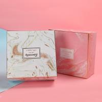 China Custom Logo Marble Printing Birthday Gift Box With Paper Bag handmade Rigid Boxes for sale