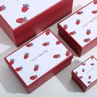 China Strawberry Pattern Lipstick Luxury Gift Box Packaging For Valentines Day for sale