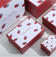 China Strawberry Pattern Lipstick Luxury Gift Box Packaging For Valentines Day for sale