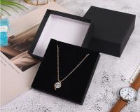 China Black Paper Jewelry Box With Drawers Cardboard Ring Necklace Box Packaging for sale