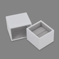 China Ring Packaging White Jewelry Box With Drawers Grey / Black Velvet Lining for sale