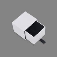 China Ring Packaging White Jewelry Box With Drawers Grey / Black Velvet Lining for sale