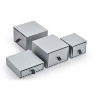 China Grey Square Small Cardboard Jewelry Gift Boxes For Necklaces Pendant Bracelet for sale