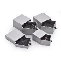 China Grey Square Small Cardboard Jewelry Gift Boxes For Necklaces Pendant Bracelet for sale