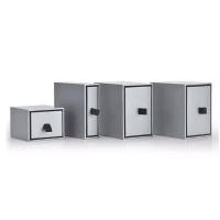 China Grey Square Small Cardboard Jewelry Gift Boxes For Necklaces Pendant Bracelet for sale