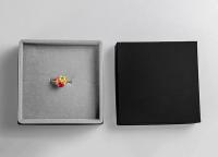 China Grey Velvet Lined Cardboard Jewelry Packaging Boxes With Customizable Logo Printing for sale