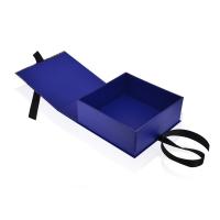China Fold Flat Custom Printing Rigid Paper Gift Box With Ribbon Closure for sale