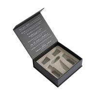 China OEM  Black UV Coating Hot Stamping Cosmetic Gift Boxes With Insert for sale
