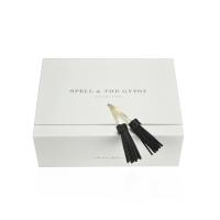 China Hidden Magnet Collapsible Rigid Paper Gift Box Book Shape With Tassels Strap for sale