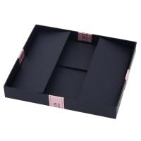 China Navy Blue Collapsible Rigid Paper Gift Box 24*20*10cm With Ribbon Decor for sale