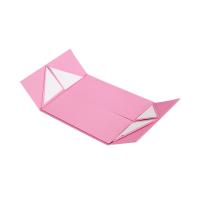 China ISO9001 Matte Lamination Pink Flat Packed Gift Box With Bow Ornament 20*18*7.7cm for sale