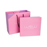 China Bespoke Logo CMYK Color Rigid Paper Gift Box , Apparel Packaging Box With Matching Paper Bag for sale