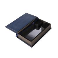 China OEM Navy Blue Book Shaped Storage Box , Gift Wrapping Box For Perfume for sale