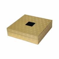 China Gold Debossed Cardboard Paper Box Square With Satin Foam Tray for sale