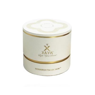 China OEM Welcome Cylinder Shape Rigid Paper Gift Box , Rigid Shoulder Box For Scented Candle for sale