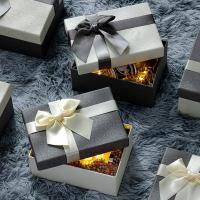 China Customized Three Sizes Rigid Paper Gift Box With Bow For Spouse Friend Family for sale