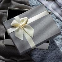 China Customized Three Sizes Rigid Paper Gift Box With Bow For Spouse Friend Family for sale